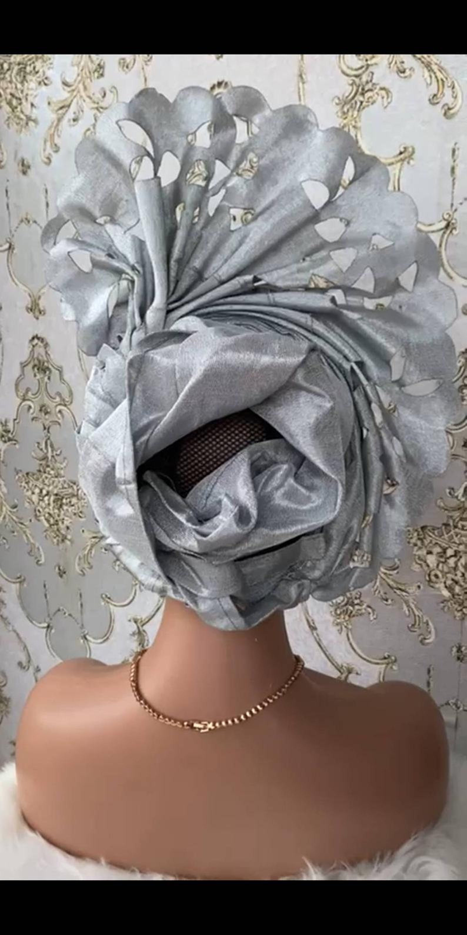 Autogele Aso-oke Black Pre-tied African Head Wrap African - Etsy