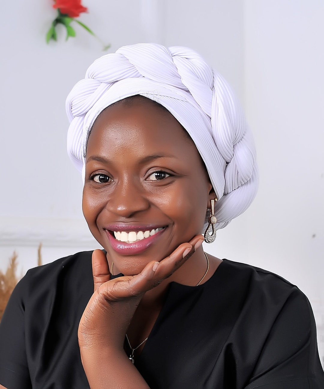 African Turban, African Turban With Round Braids, African Head Wrap for ...