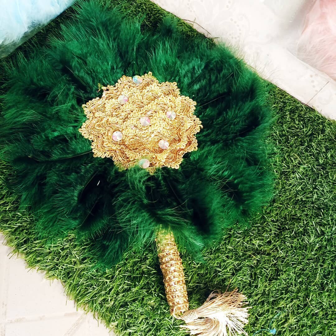 Feather Traditional African Wedding Green Hand Fan African - Etsy