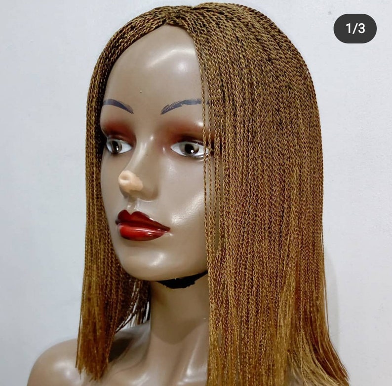 Braided Wig Lace Closure Short Braided Wigs Wigs For Black Etsy
