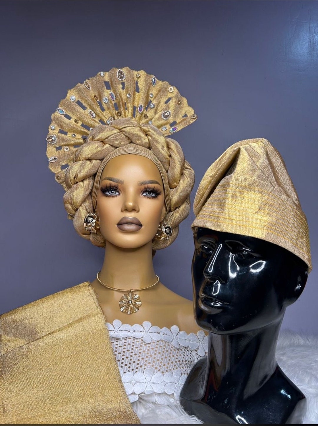 Gold Autogele / Asooke / Autogele / Ready to Wear Gele / Pretied Gele ...