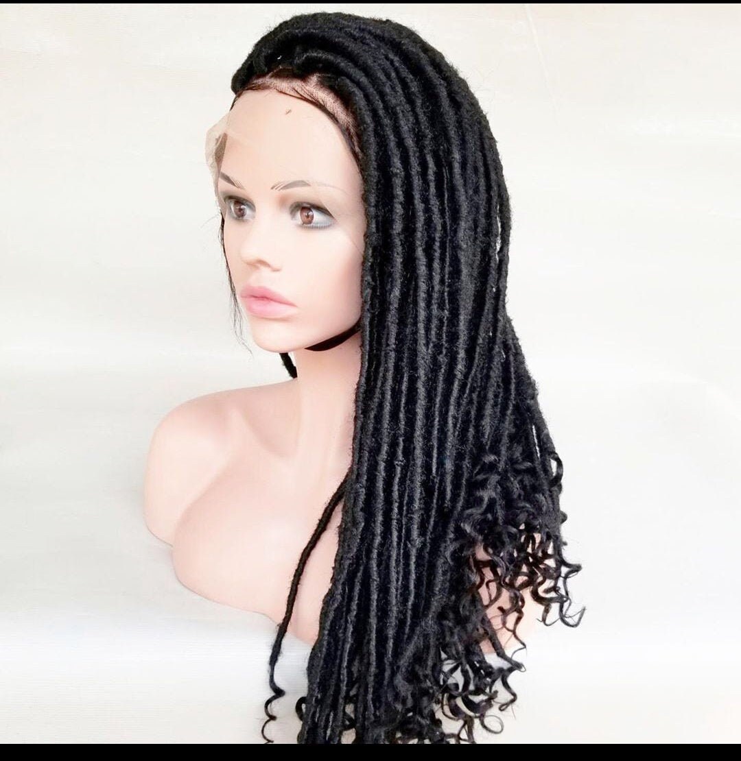 Faux Locs Braid Wig Full Lace Faux Locs Wig for Black Woman - Etsy