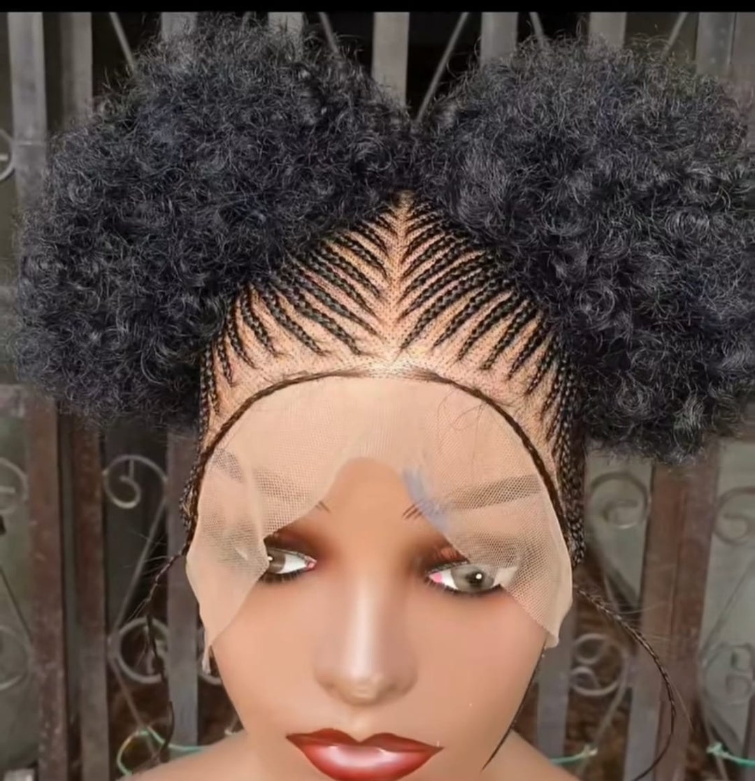 Full Lace Cornrow Braided Wig, Box Braided Wig, Ghana Weave Wig, Braid ...