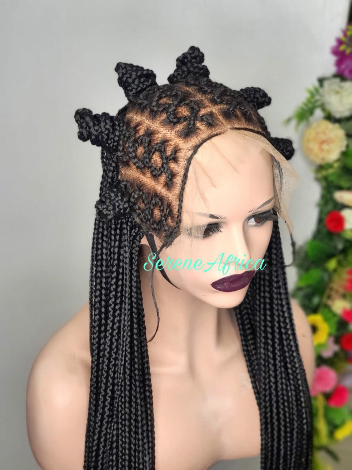 Cornrow Box Braid Wig Full Lace Braided Wig Wig for Black - Etsy