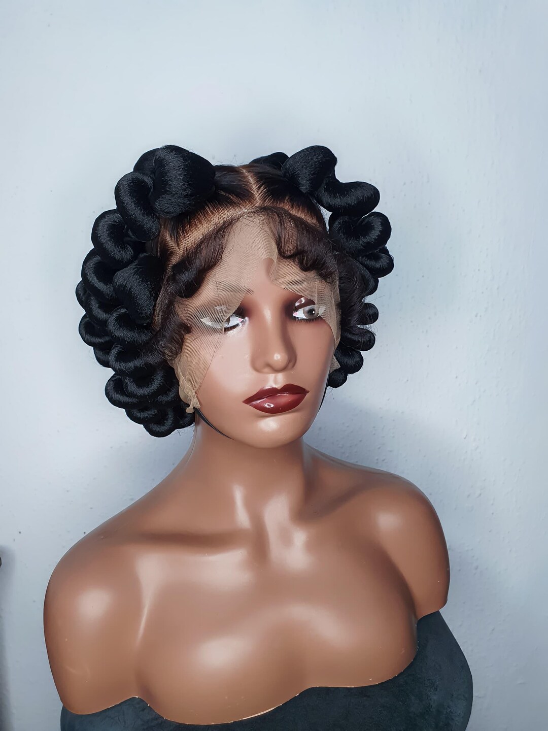 Braided Wig, Bantu Knots Braided Wig, Full Lace Braid Wig, Braid Wig ...