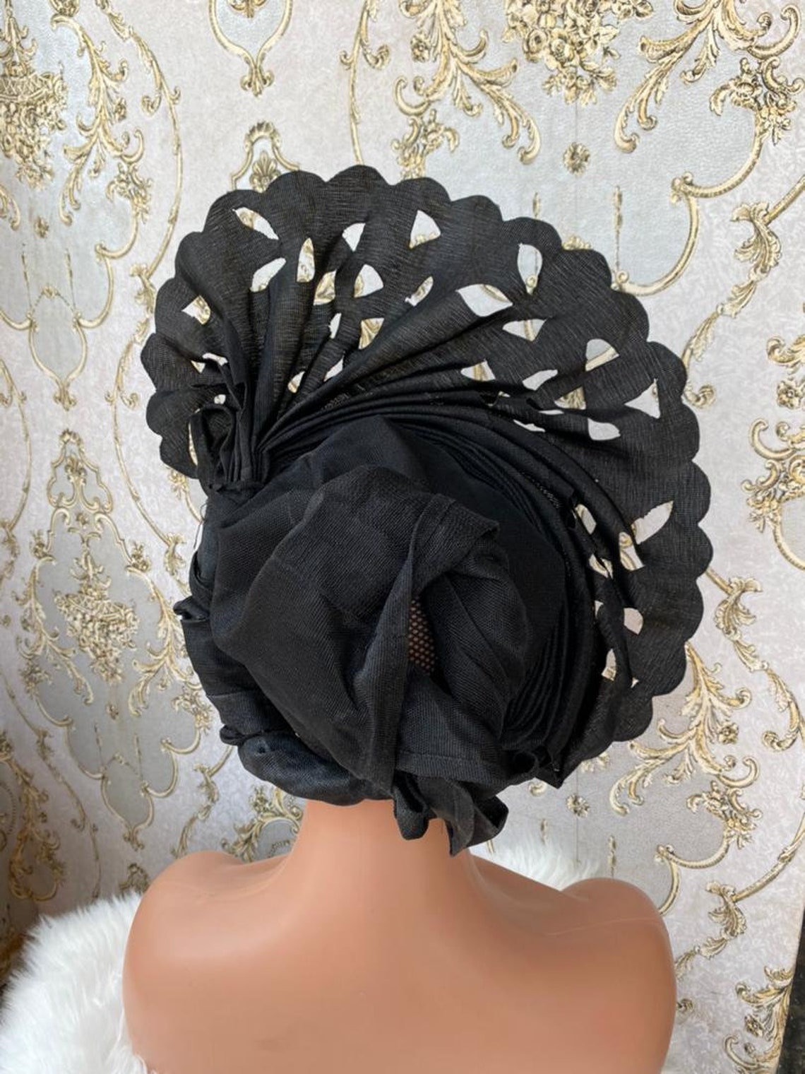 Autogele Aso-oke Black Pre-tied African Head Wrap African - Etsy