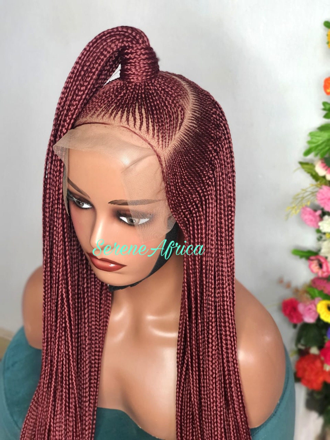 Full Lace Cornrow Box Braid Wig Braided Wig Wig For Black Etsy