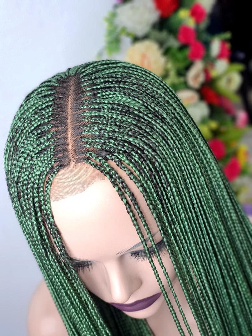 Green Box Braid Wig Wigs for Black Women Light Weight - Etsy