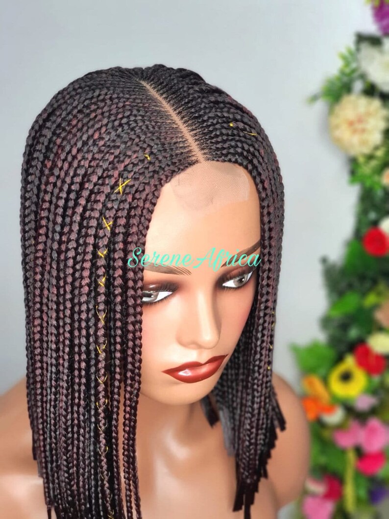 Short Cornrow Braided Wigs With Loose Ends Wigs for Black - Etsy