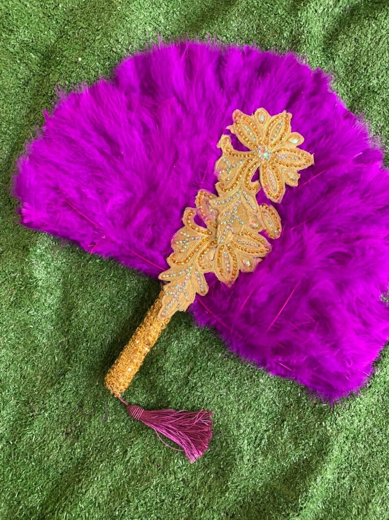 Purple Wedding Hand Fan African Traditional Bridal Handfan - Etsy