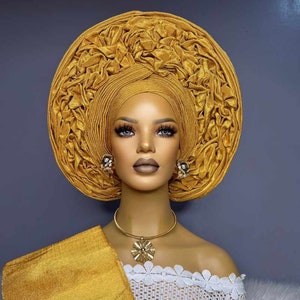 Gold Autogele / Asooke / Autogele / Ready to Wear Gele / Pretied Gele ...