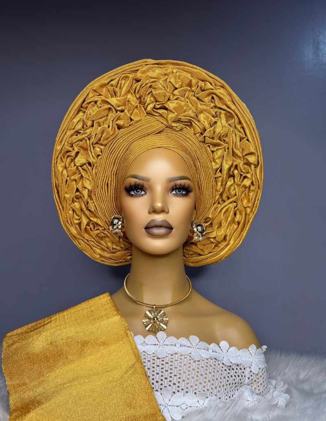 Gold Autogele / Asooke / Autogele / Ready to Wear Gele / - Etsy