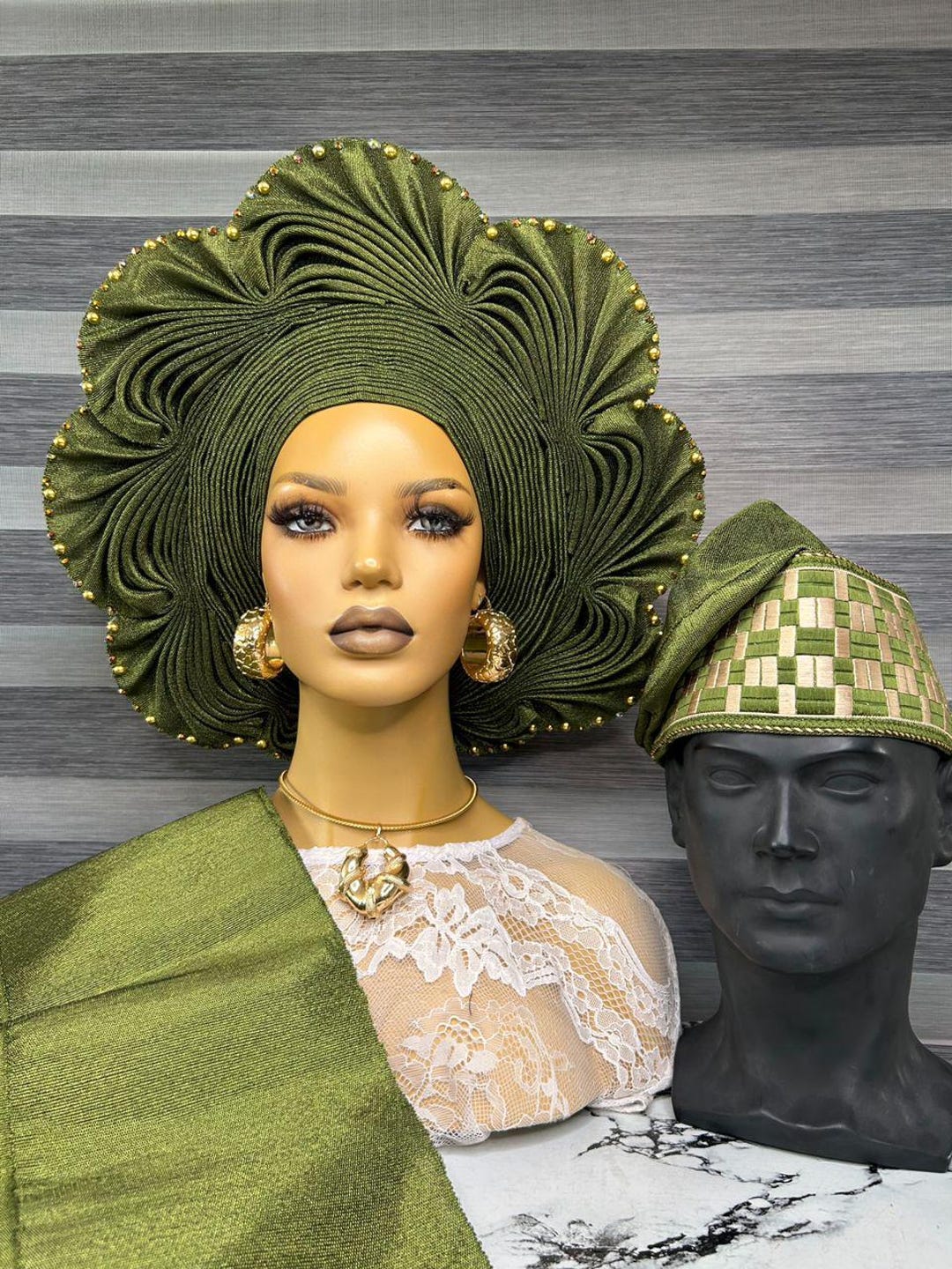 Autogele Asooke, African Headwrap, Headwrap for Black Women, Yoruba ...