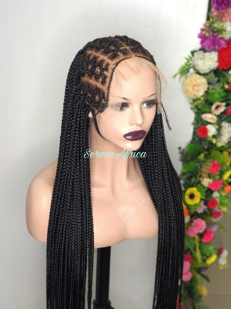 Cornrow Box Braid Wig Full Lace Braided Wig Wig for Black - Etsy