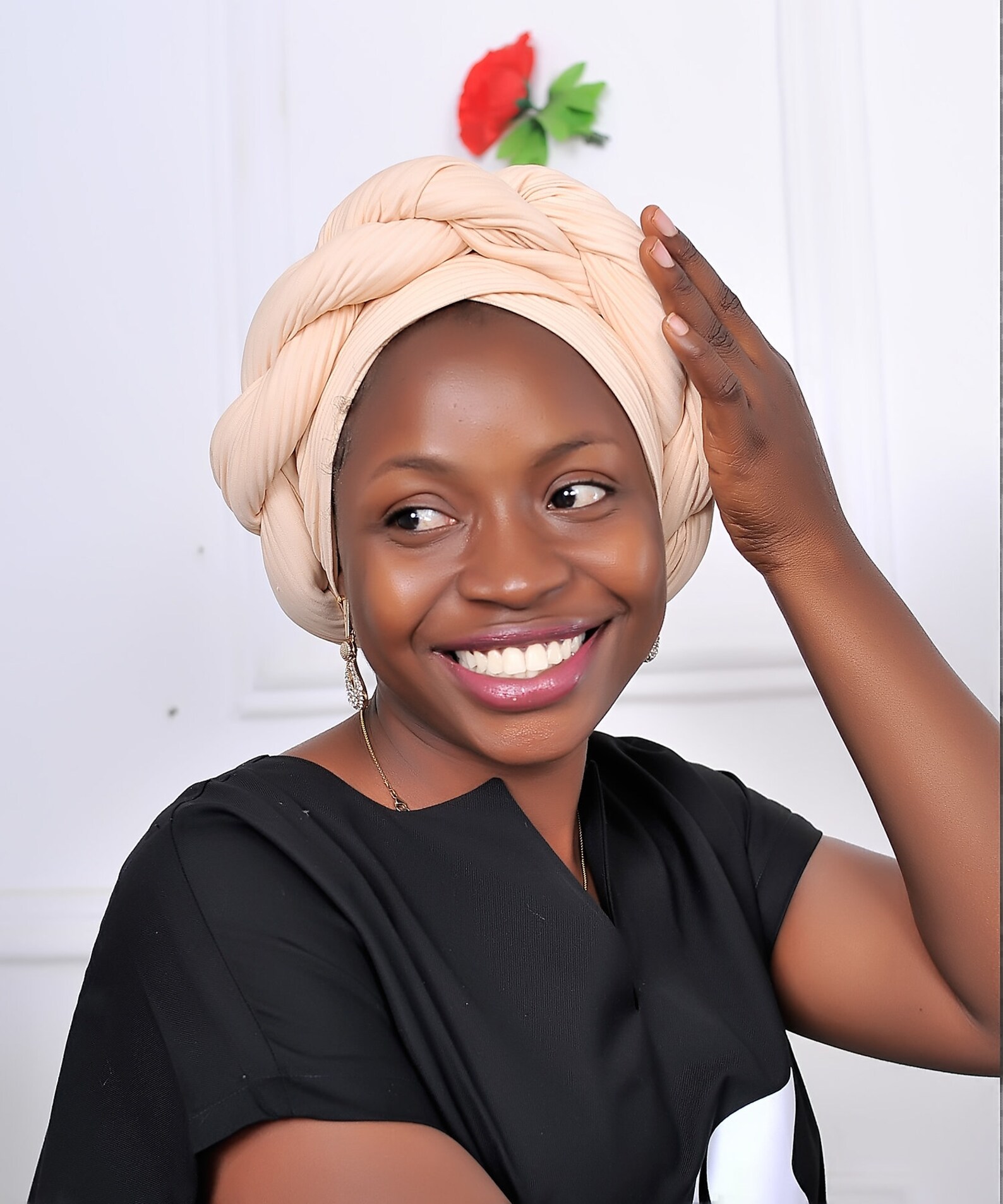 African Turban, African Turban With Round Braids, African Head Wrap for ...