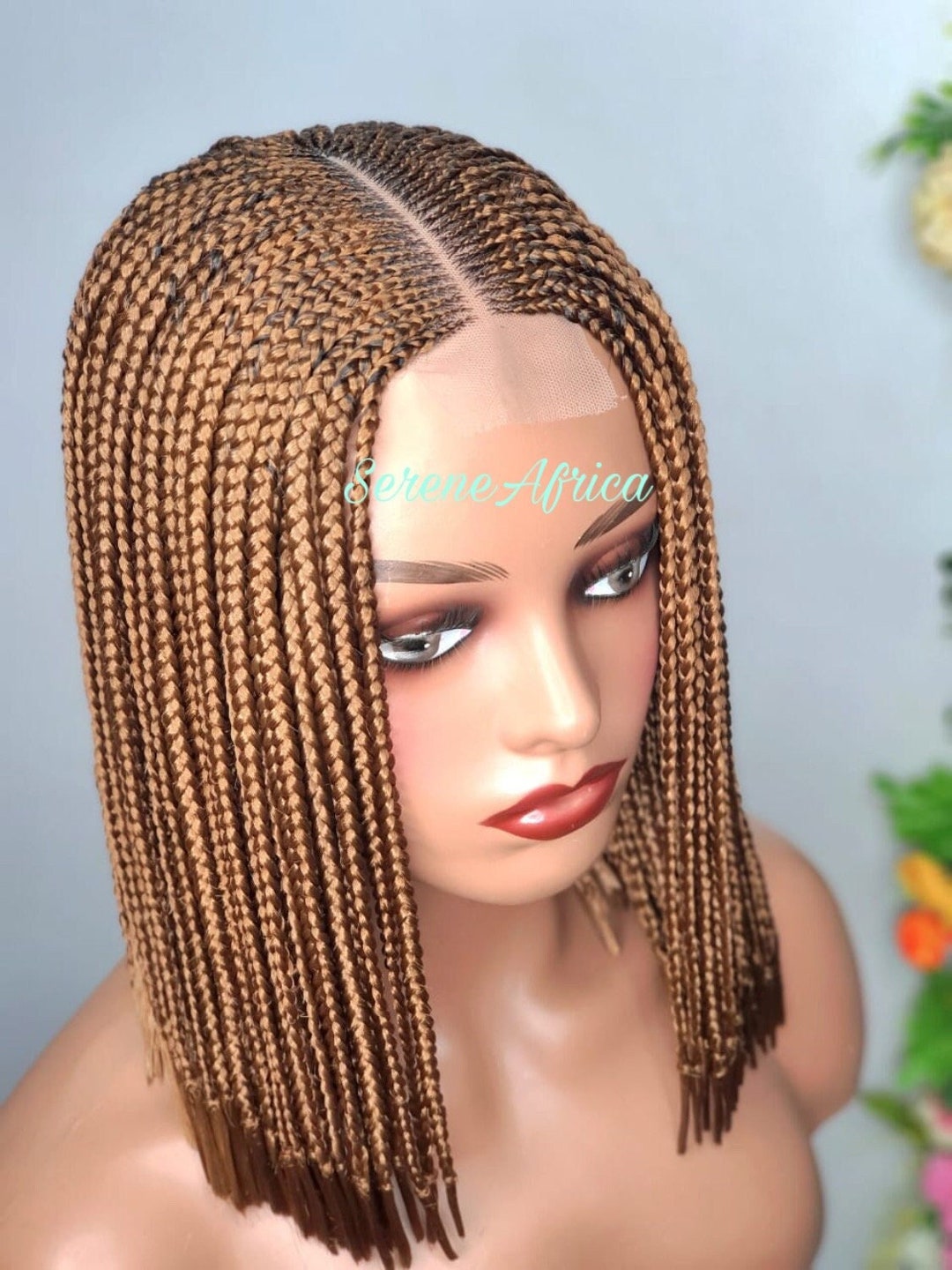 Braided Wigs, Box Braid Wigs, Short Braid Wigs With Loose Ends, Wigs ...