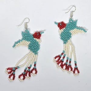 Beaded Hummingbird Earrings Native Guatemalan Design Handmade With ...