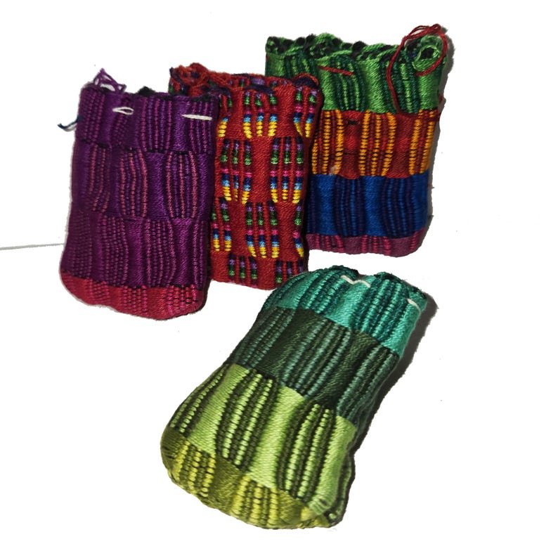 Handmade Guatemalan Fabric Pouch: Small Crystal Gemstone Amulet Boho ...