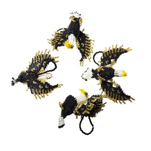 Beaded Bald Eagle Ornament Handmade With Czech Glass Seed Beads by Guatemalan Artisans Patriotic ...