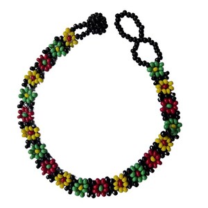 Rasta Bracelet, Beaded Reggae Daisy Chain Style, Chakira Seed Beads ...