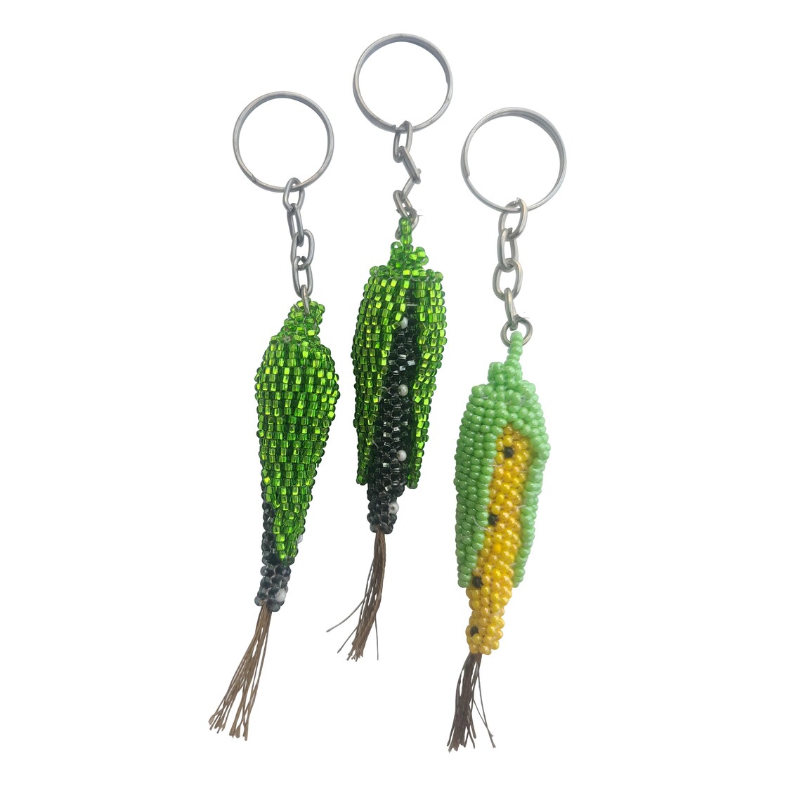 Handmade Beaded Corn Keychain Boho Bag Keyring Charm - Etsy