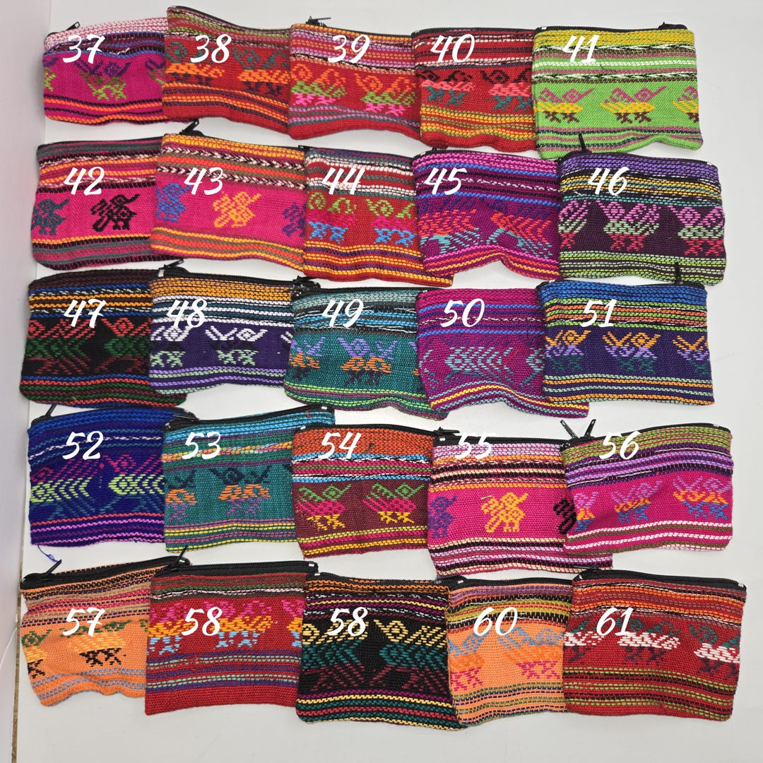 Handmade Guatemalan Coin Purse – Authentic Mayan Embroidered Zip Pouch ...