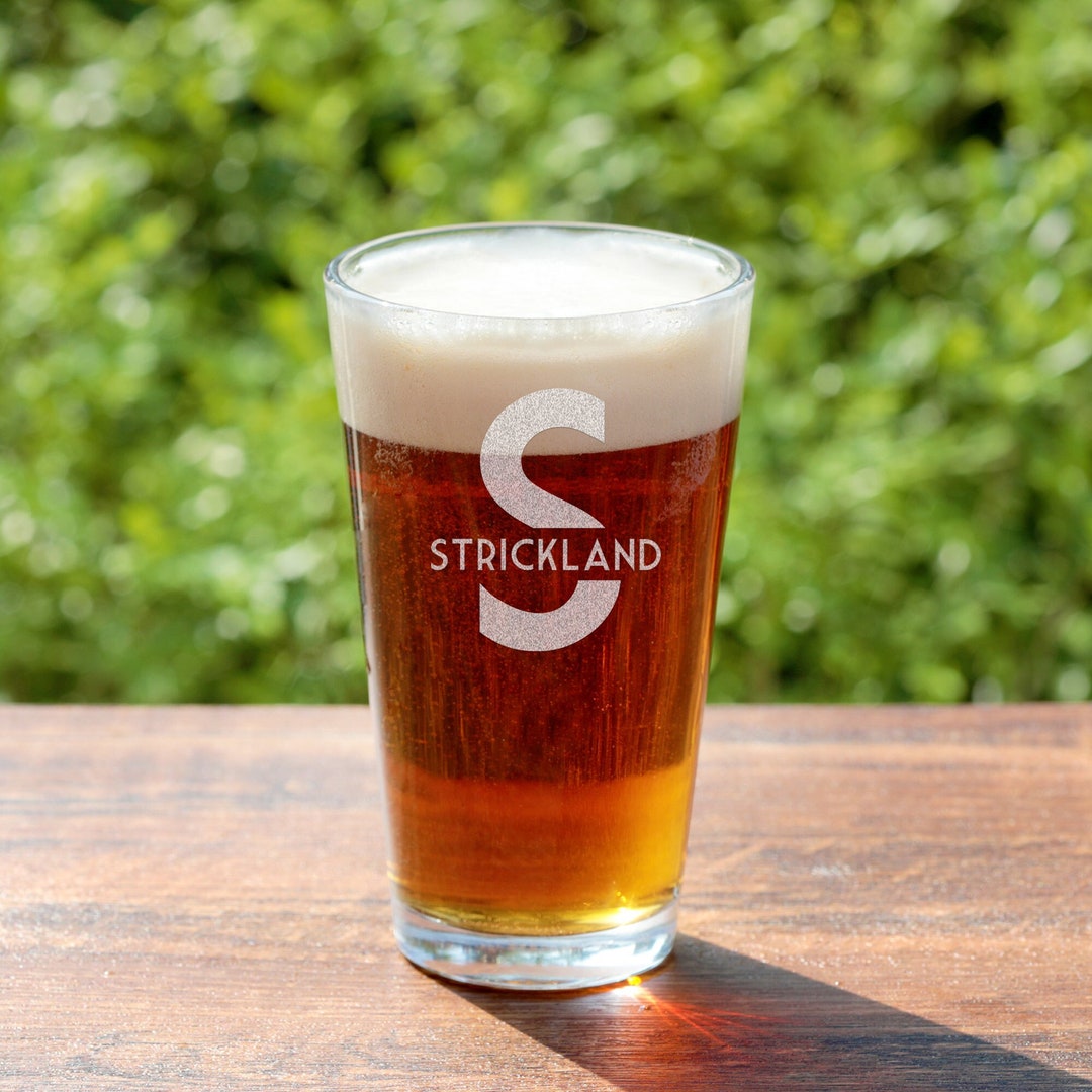 Personalized Engraved Monogram Pint Glass Custom Pint Glass ...