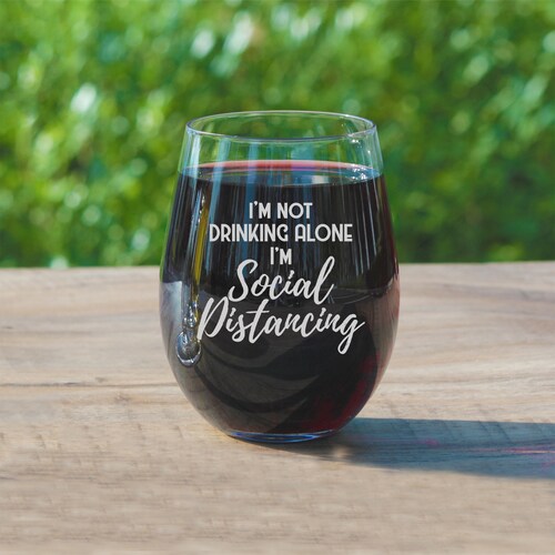 Social Distancing Wine Glass Funny Quarantine Gift for Women | Etsy