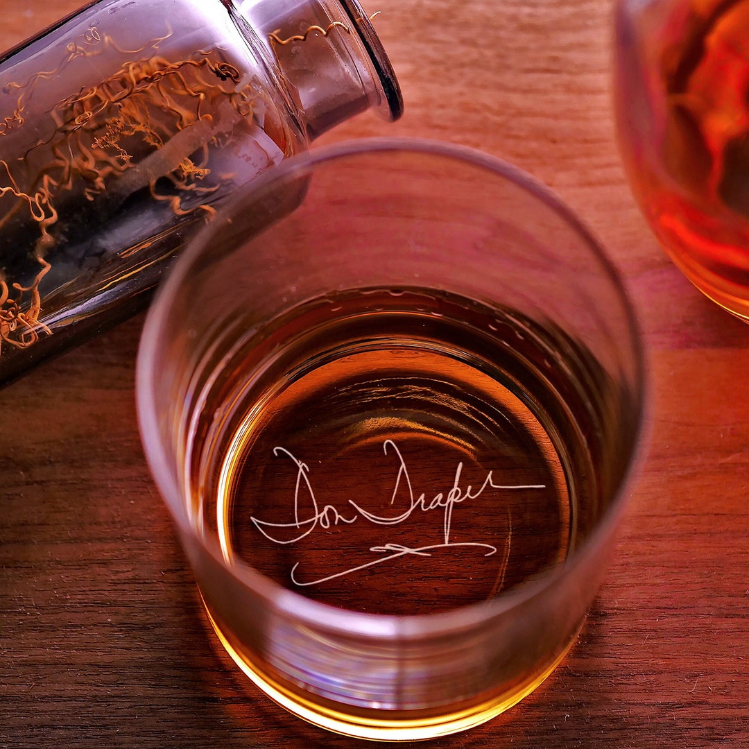 Personalized Handwriting Whiskey Glass Custom Message Whiskey Glass ...