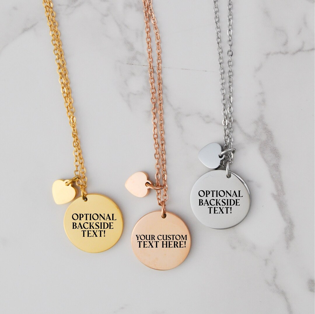 Engraved Necklace for Women Personalized Custom Text Necklace, Name Bar ...