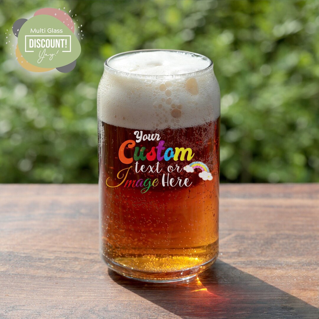 Personalized Printed Beer Can Glass Custom Can Glass With Bulk Pricing ...