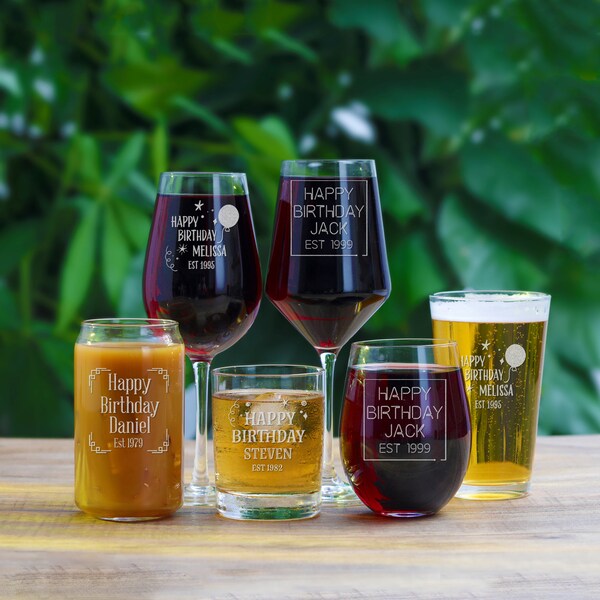 Happy Birthday Wine - Etsy