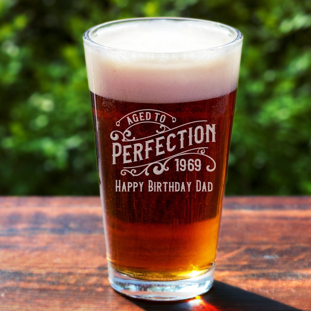 Vintage Aged to Perfection Beer Glasses Funny Birthday Pint - Etsy