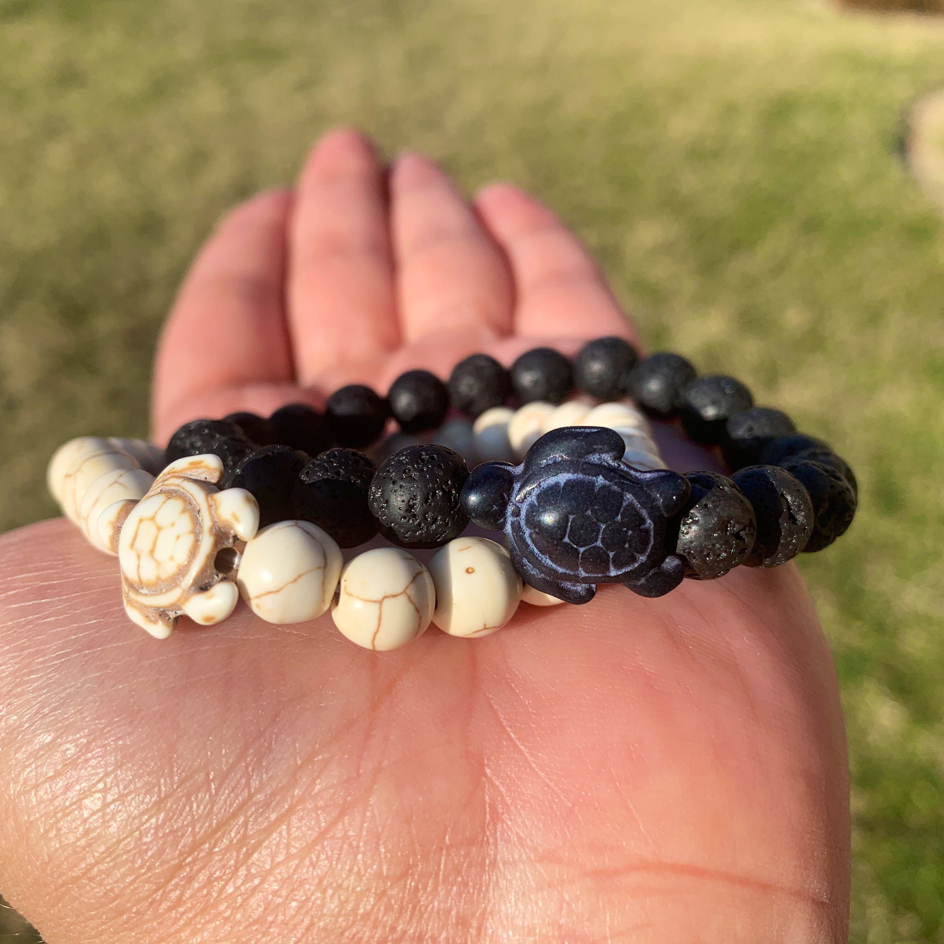 Cute Couples Sea Turtle Bracelets Black/white Turtle 2 PC - Etsy