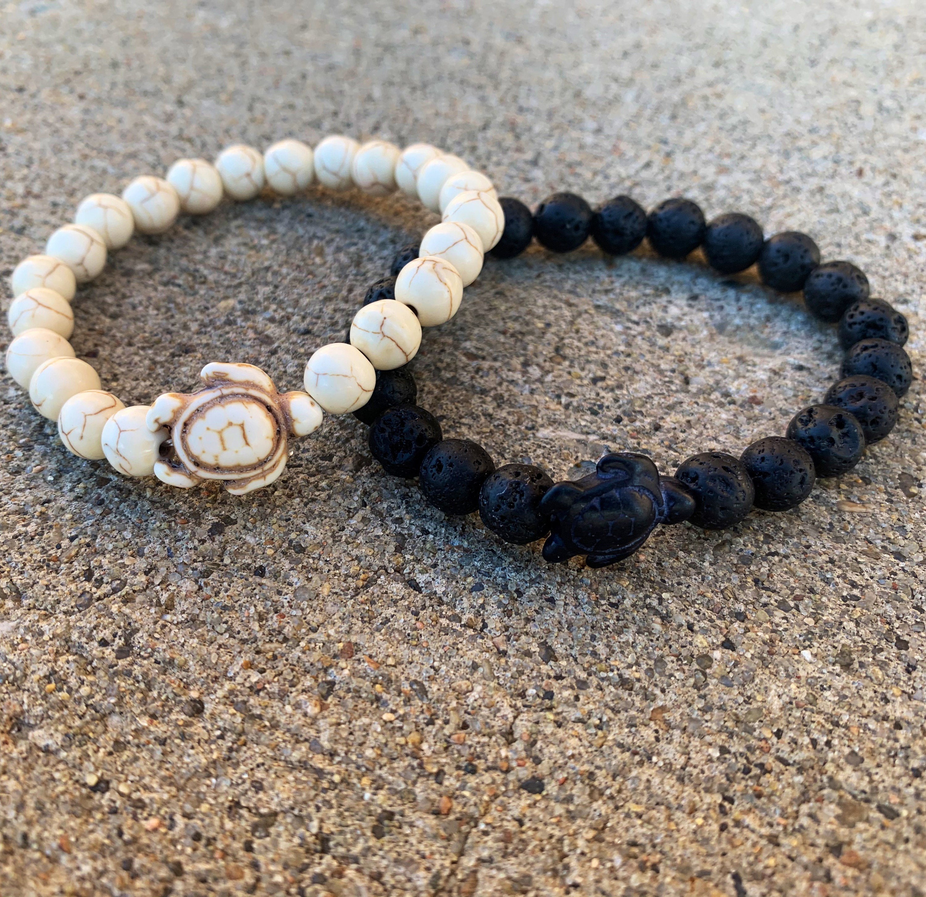 Cute Couples Sea Turtle Bracelets Black/white Turtle 2 PC - Etsy