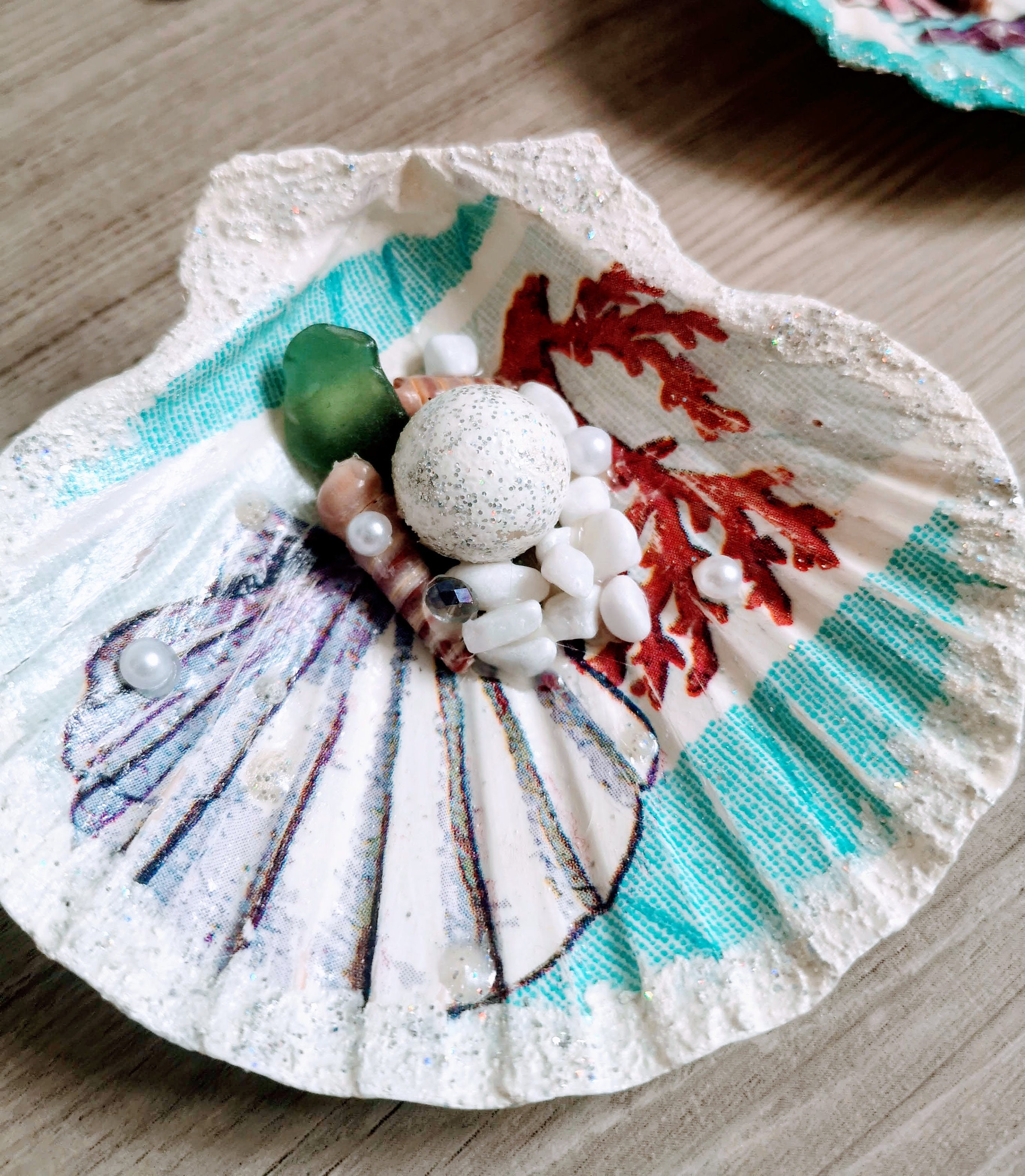 Decoupage Sea Shells Home Decor Trinket Dish Ring Dish Gift - Etsy UK