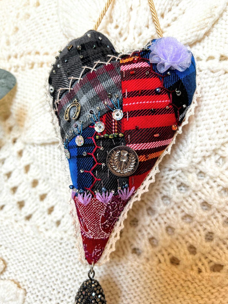 Handmade Patchwork Scottish Theme Heart Cottage Decor Home Decor - Etsy UK