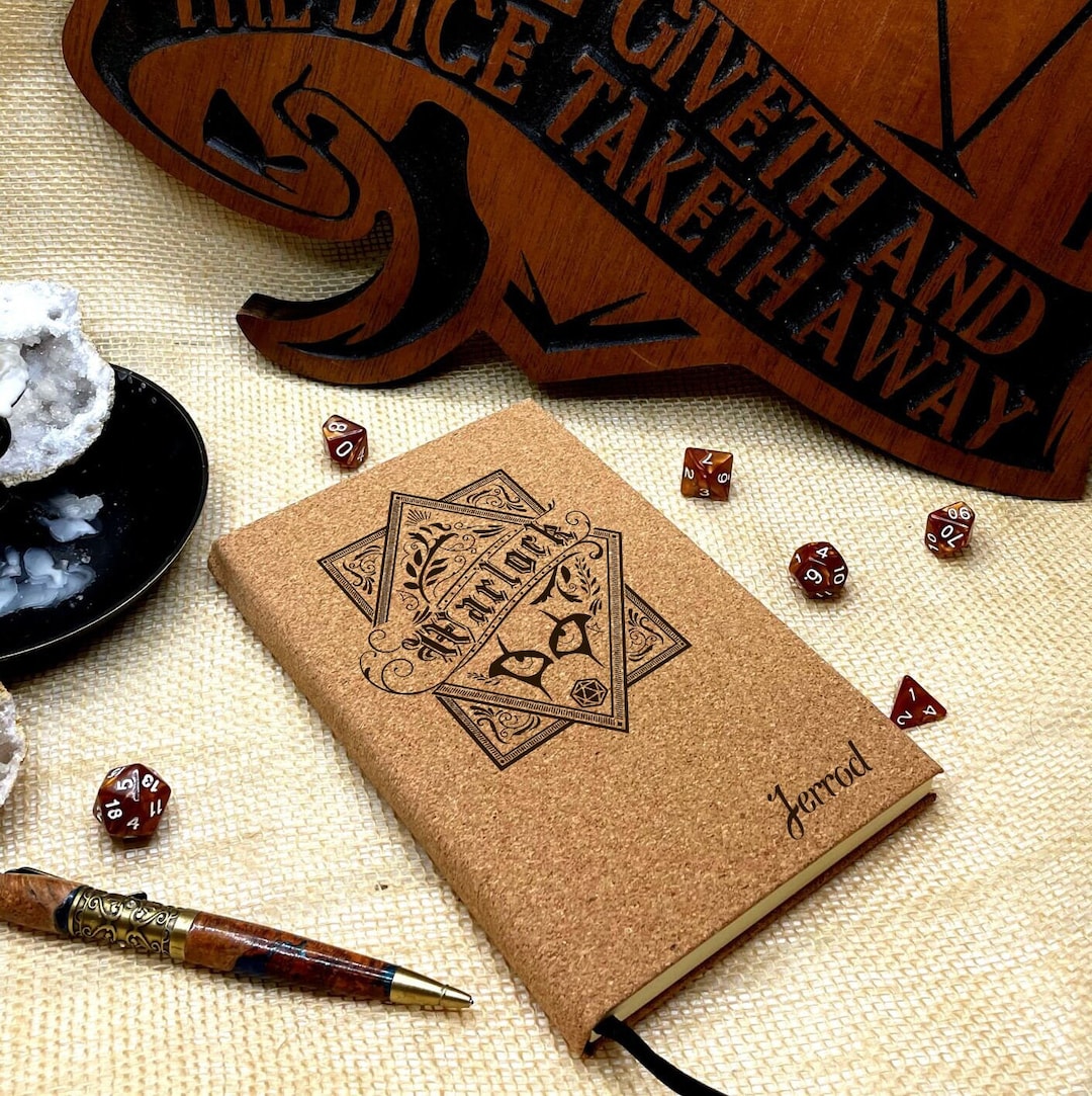 Warlock Dnd Custom Engraved Leather Journal, Dungeons and Dragons, RPG ...