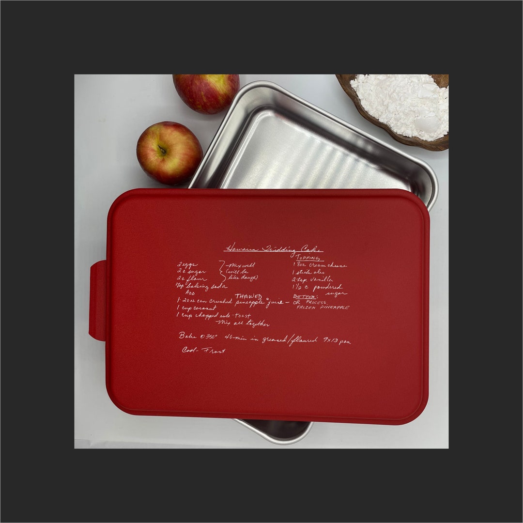 Handwritten Recipe Baking Pan CAKE Pan Aluminum Cookware Laser Engraved ...