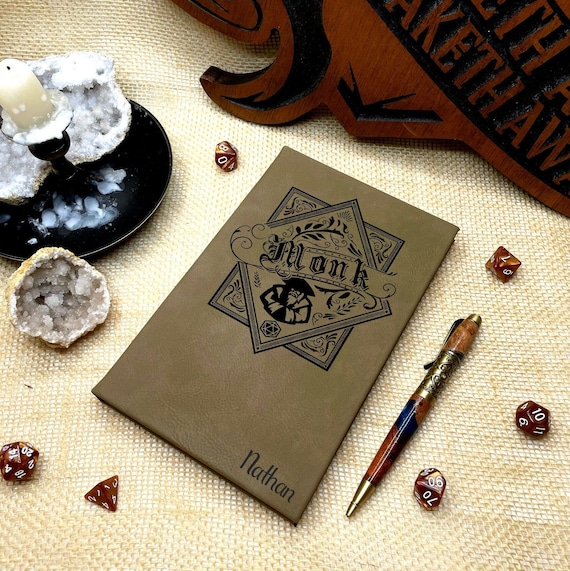 Monk Dnd Custom Engraved Leather Journal Dungeons and | Etsy