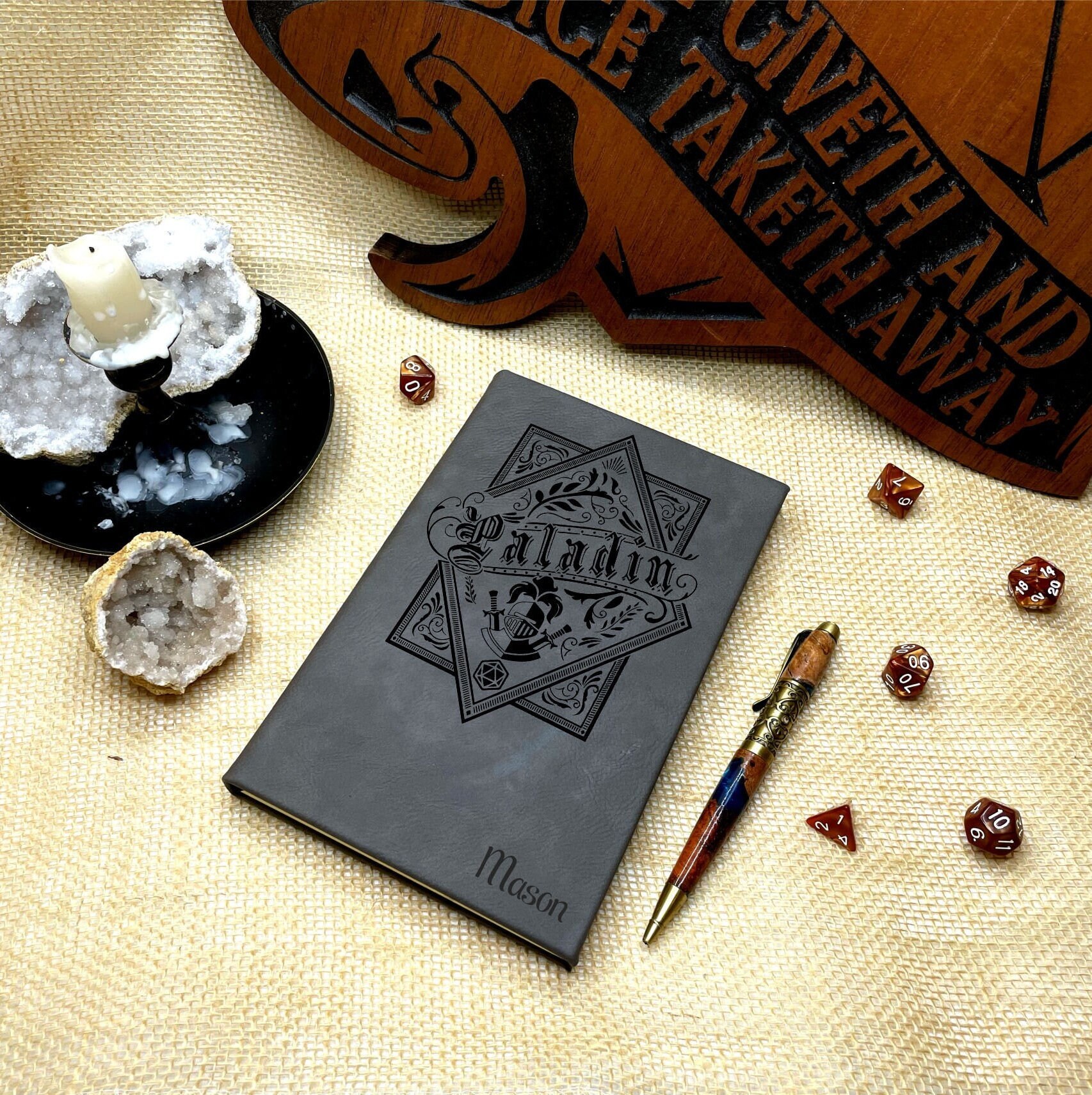 Paladin Dnd Custom Engraved Leather Journal Dungeons and | Etsy