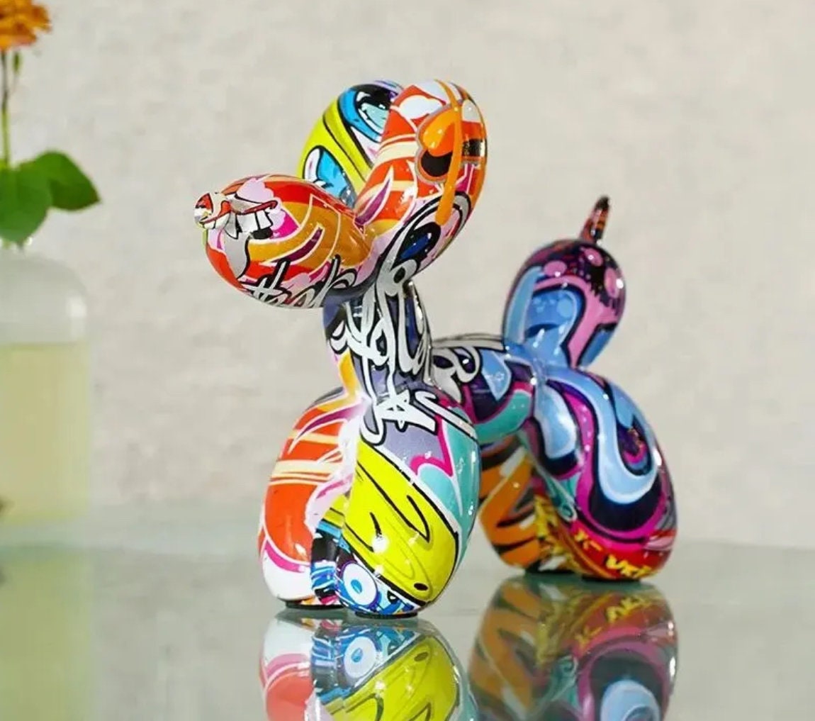 Handmade Resin Graffiti Balloon Dog Sculpture - Modern Art - Etsy