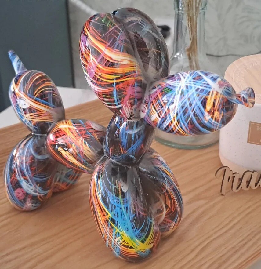 Handmade Resin Graffiti Balloon Dog Sculpture - Modern Art - Etsy