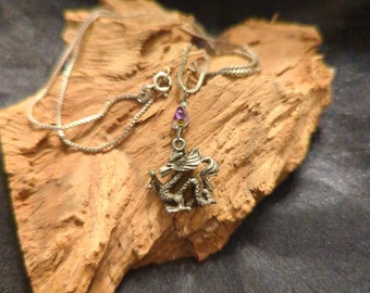 Medieval Heraldic Dragon Pewter Pendant on a Chain - Etsy