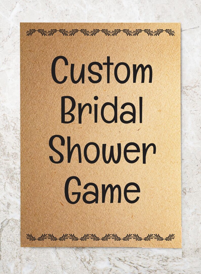 Custom Bridal Shower Game Custom Bridal Shower Games Custom - Etsy