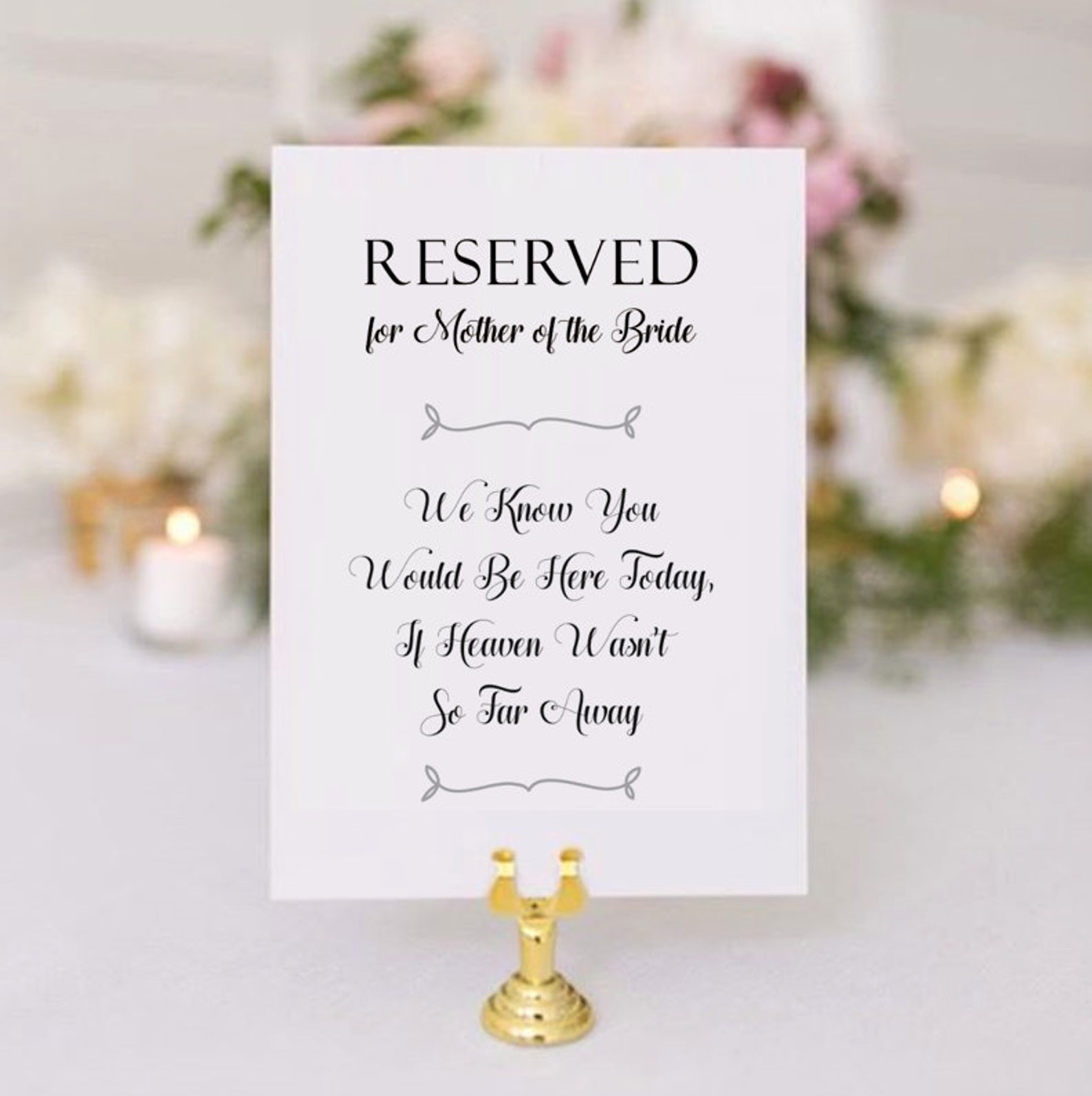 Mother of the Bride Memorial Sign - Wedding Heaven Sign - in Memory of ...