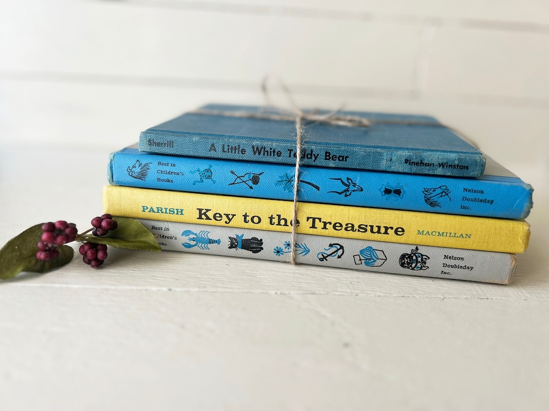 Vintage Children Books Stack of 4 // Children Antique Books Assortment ...