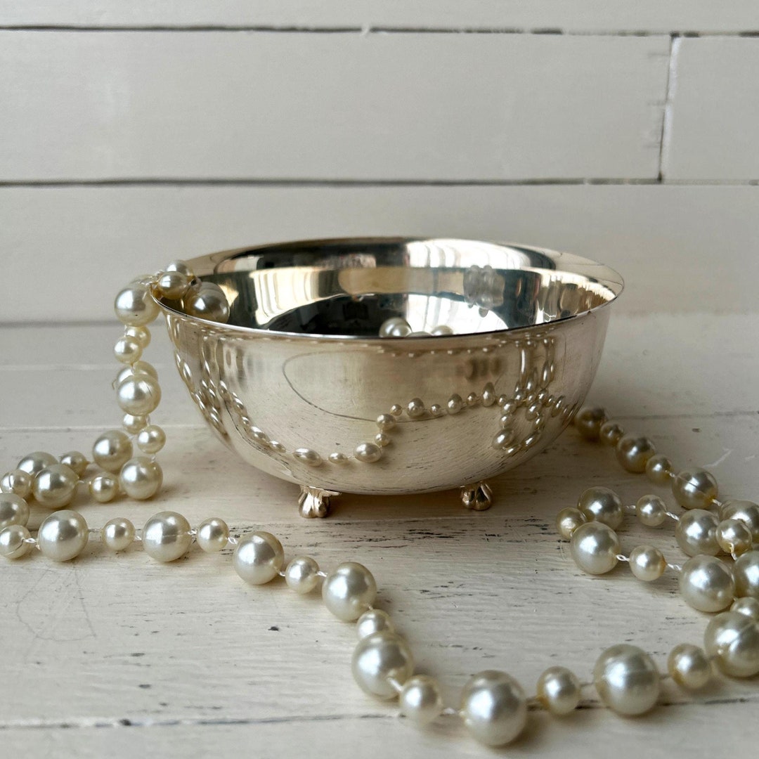 Vintage Small Silver Footed Bowl, Vintage Silver Centerpiece Bowl ...