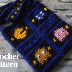 Pac-man Inspired Crochet Square Cross-body Bag Pattern PDF Digital ...