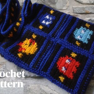Pac-man Inspired Crochet Square Cross-body Bag Pattern PDF Digital ...